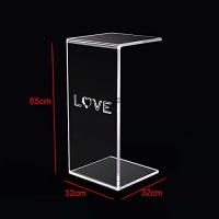 China Square Acrylic Display Frame OEM ODM Acrylic C Shaped Side Table for sale