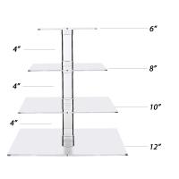 China 8x8 Inch 10x10 Inch Acrylic Dessert Stands Acrylic Square Cake Stand for sale