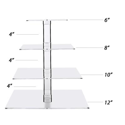 China 8x8 Inch 10x10 Inch Acrylic Dessert Stands Acrylic Square Cake Stand for sale