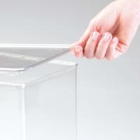 China Clear Lucite Acrylic Storage Box Weatherproof For Clothing Apparel Displays for sale