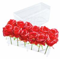 China Waterproof Everlasting Roses Acrylic Box Daily Decoration For 25 Roses for sale