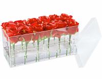 China Waterproof Everlasting Roses Acrylic Box Daily Decoration For 25 Roses for sale
