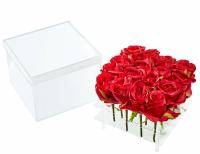 China ISO9001 Acrylic Storage Box 9 Holes Flower Acrylic Box With Lid for sale