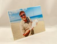 China Rectangle Acrylic Photo Display 8x10 Clear Acrylic Self Standing Frame for sale