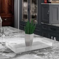 China Multifunctional Clear Acrylic Serving Tray With Handles 21.6x11.6x10cm for sale