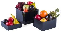 China Hollow Bottom Cube Small Acrylic Display Box Set Of 3 Nesting Risers for sale