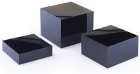 China Hollow Bottom Cube Small Acrylic Display Box Set Of 3 Nesting Risers for sale