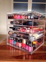 China Handmade 5 Tier Acrylic Makeup Organizer Box Exquisite Workmanship for sale