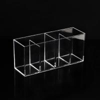 China 4 Grid Transparent Acrylic Brush Box Fine Craftsmanship For Office for sale