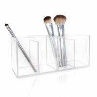 China 4 Grid Transparent Acrylic Brush Box Fine Craftsmanship For Office for sale