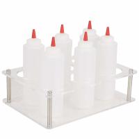 China 6 Compartment Acrylic Bottle Rack Stand Transparent Chemical Resistance for sale