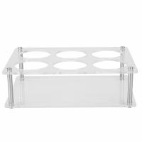 China 6 Compartment Acrylic Bottle Rack Stand Transparent Chemical Resistance for sale