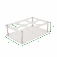 China 6 Compartment Acrylic Bottle Rack Stand Transparent Chemical Resistance for sale