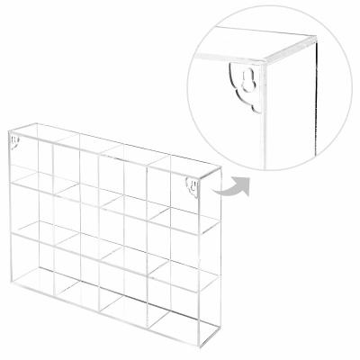 China 12 Compartment Acrylic Display Frame Wall Mounted Bathroom Organizer Counter Rack for sale