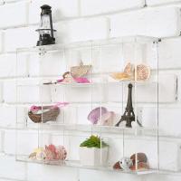 China 12 Compartment Acrylic Display Frame Wall Mounted Bathroom Organizer Counter Rack for sale