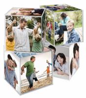 China Clear Plastic 6 Sided Acrylic Photo Cube 3.25x3.25Inch For Gift for sale
