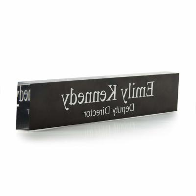 China 2x10 Acrylic Desk Wedge Name Plate Black Color Scratch Resistance for sale