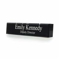 China 2x10 Acrylic Desk Wedge Name Plate Black Color Scratch Resistance for sale