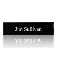 China 2x10 Acrylic Desk Wedge Name Plate Black Color Scratch Resistance for sale