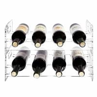 China Freestanding Acrylic Bottle Rack Stackable 8 Bottle Acrylic Bottle Organizer for sale