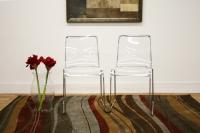 China Transparent Clear Acrylic Dining Room Chairs Contemporary Design Tear Resistant for sale
