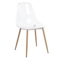 China OEM ODM Clear Acrylic Ghost Chair , Eames Style Plastic Chair With Metal Legs for sale