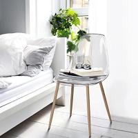 China OEM ODM Clear Acrylic Ghost Chair , Eames Style Plastic Chair With Metal Legs for sale
