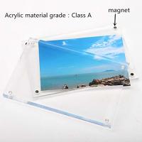 China Clear Acrylic Magnetic Picture Frames 5x7 Floating Effect Silk Screen Logo for sale