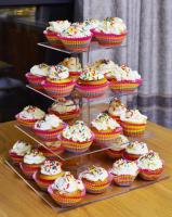 China Square Acrylic Dessert Stands 4 Tier Acrylic Cupcake Stand Serving Platter for sale