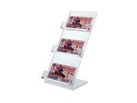 China 3 Slot Acrylic Clear Board Acrylic Business Card Holder Display Multi Segments for sale