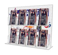 China OEM ODM Acrylic Clear Board 8 Pocket Acrylic Card Holder Display for sale