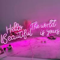 China Exquisite Workmanship Acrylic Word Signs Plastic Neon Sign For Holiday for sale