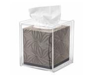 China Wall Mount Clear Acrylic Tissue Box Square 21.6x11.6x10cm for sale