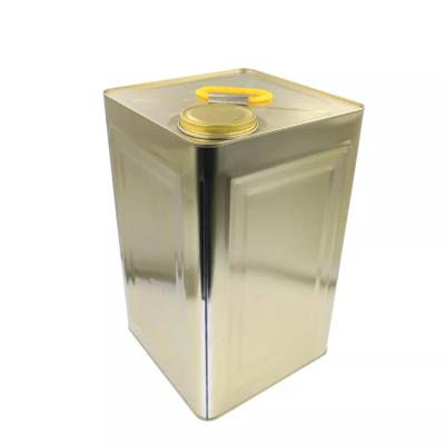 China 20L Gold Square Chemical Oil Storage Can With Screw Lid ODM 235*235*378mm for sale