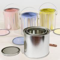 China 50ml-5L Custom Empty Round Paint Can Paint Tin Containers With Tight Triple Lid for sale