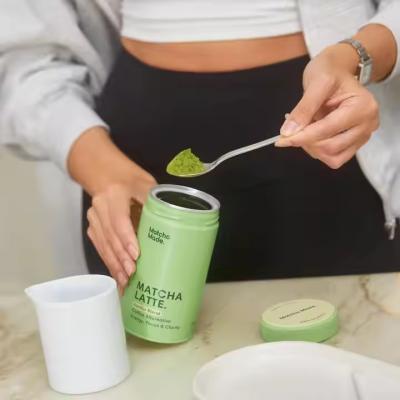 China Custom Service Provided Round Cylindrical Coffee Tin Can Jar Matte Black Tea Tin Container For Tea Coffee Tinplate Box for sale