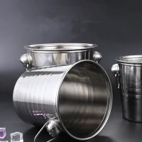 China Ucket Wine Cooler Ice Bucket With Company Logo Slide Next Slide Stainless Steel Champagne Bucket for sale