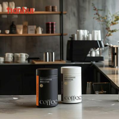 China 250nl 300ml  Empty Food Grade Airtight Container Black Round Cans Metal Cans Tea Sugar Coffee Canister With Lid for sale