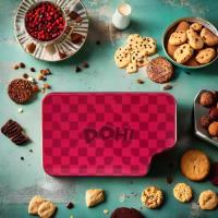 China Custom Design Large Size Round Tin Cookies Box Food Grade Round Candy Tin Box Tinplate Metal Tin Box Case For Biscuit for sale