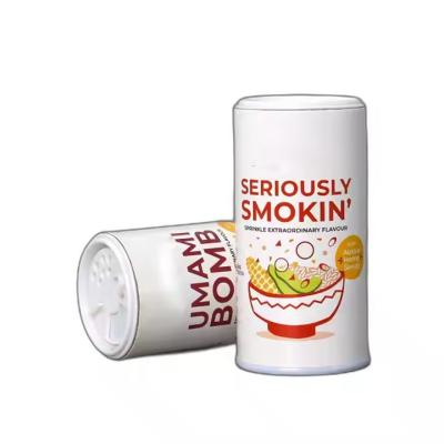 China Gold Foil Paper Canister Stamped And Embossed With Gold Foil For Spice Packaging Pepper Paper Cans for sale