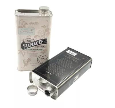 China Manufacturers Wholesale Custom Rectangular Wine Cans Stainless Steel Vodka Wine Cans Wine Box Packaging Metal Cans for sale