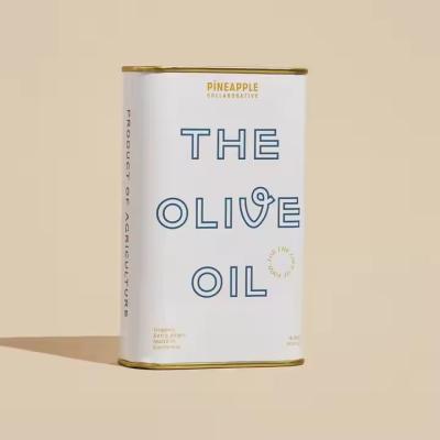 China Vegetable Oil Tin Food Grade Factory Price 500 ML F-style 1L Olive Oil Tin Empty Cooking Oil Packaging Metal Tin Can for sale