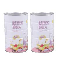 China Customize Food-Grade Paper Can Tubes tinplate material for cereal for cornmeal and oatmeal Packaging for airtight storage for sale