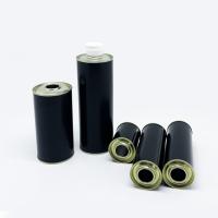 China Custom Food Grade 750ML 1L 2L Empty Round Metal Tin with Cap for Olive Oil Packaging with Logo Printing for sale