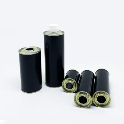 China Custom Food Grade 750ML 1L 2L Empty Round Metal Tin with Cap for Olive Oil Packaging with Logo Printing for sale