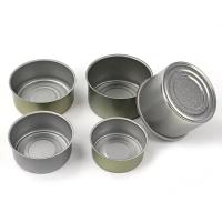 China Factory Customized Tin Can With Lid 180ml Press-in Food Container Empty Pet Food Can Snack Containers for sale