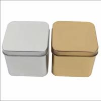China Hot Sale Metal Tea Tin Can Candy Jar 4 Color Printing Food Grade Storage Square Tins Box for sale