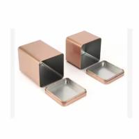 China Hot Sale Metal Tea Tin Can Candy Jar 4 Color Printing Food Grade Storage Square Tins Box for sale