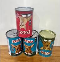 China Empty Food Grade Packaging 375g Round Tin Can With Easy Open Lid for Cat Food Packing /Dog Food Packaging Can for sale