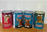 China Empty Food Grade Packaging 375g Round Tin Can With Easy Open Lid for Cat Food Packing /Dog Food Packaging Can for sale